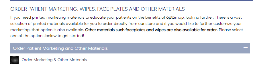Ordering Eye Pieces & Materials | Optos Support